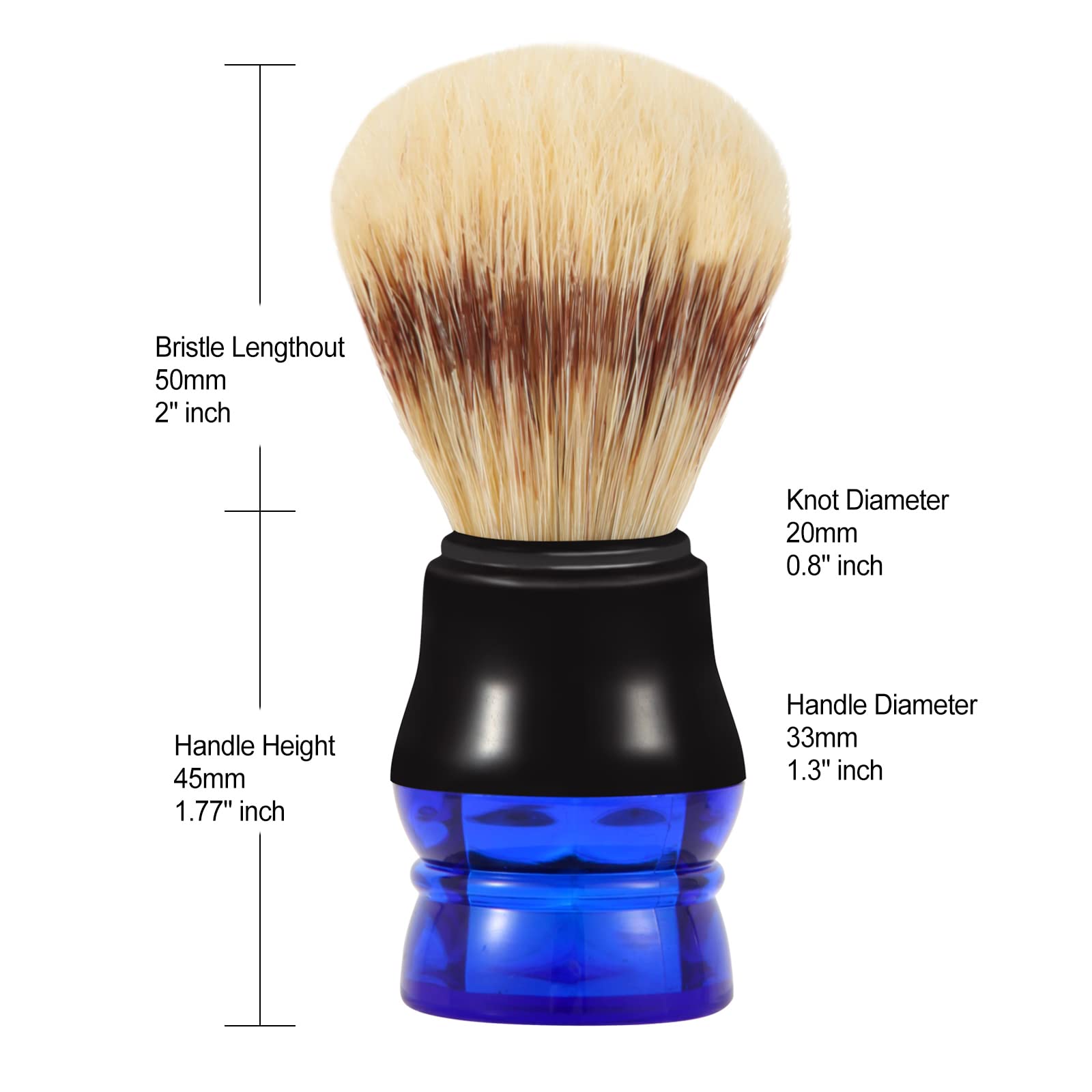 Genixart Shaving Brush, Pure Bristle Shaving Brushes for Men, Perfect for Personal Wet Shave Home or Travel (2 pack)