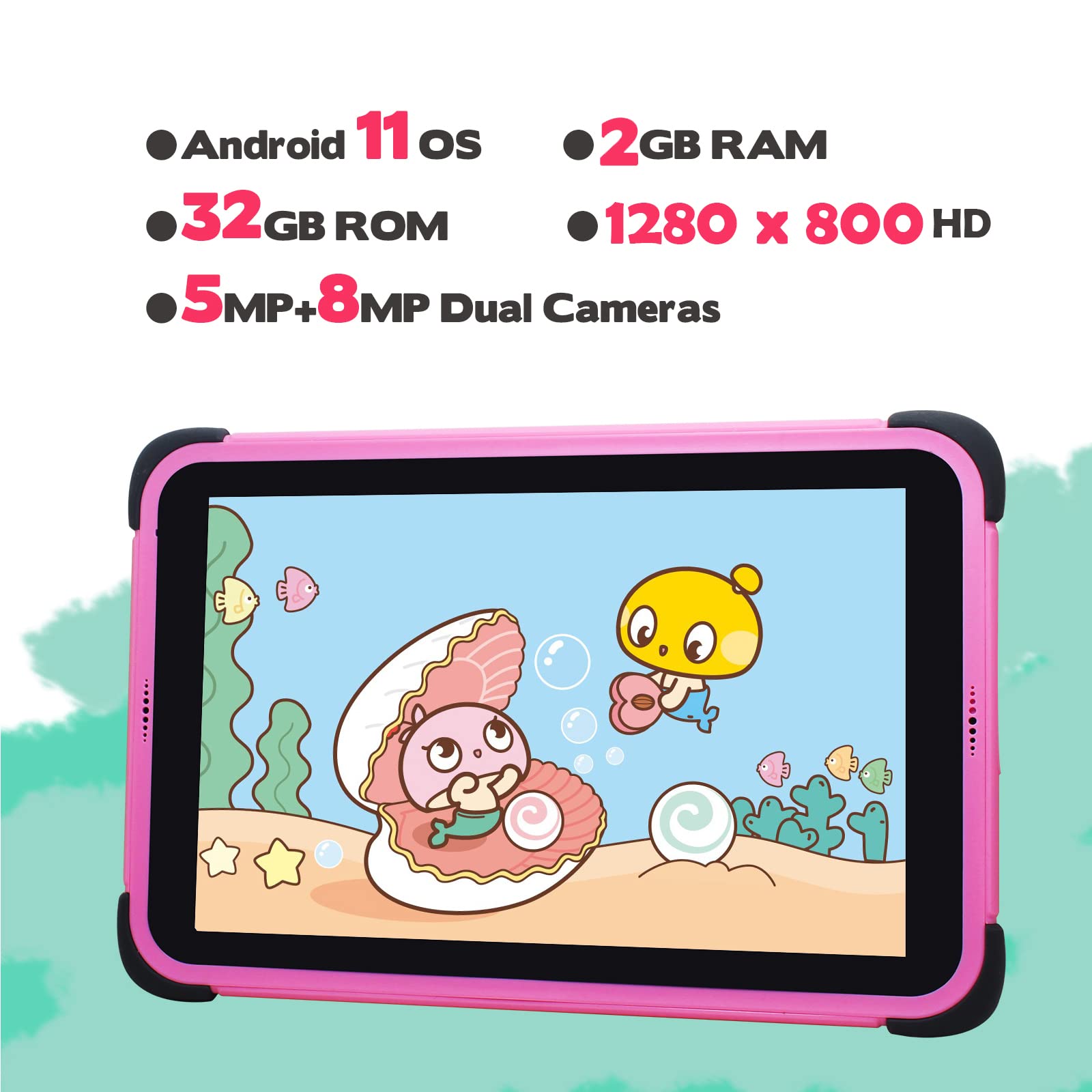 CWOWDEFU Kids Tablet 8 Inch Android 11 Tablet for Kids Children's Tablet