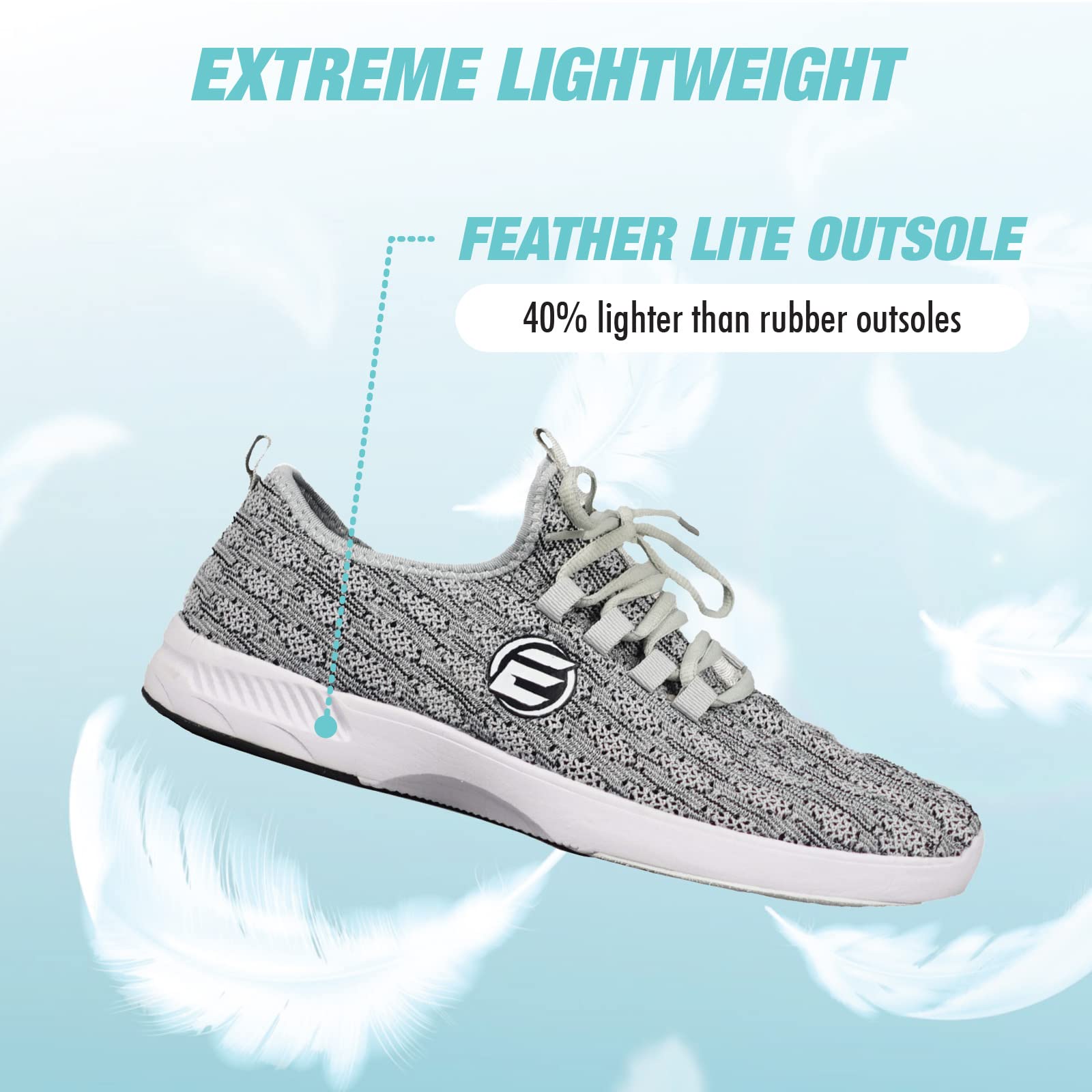 ELITE Women's Kona Bowling Shoes - Athletic Mesh Lightweight Lace Up Style with Universal Slide Soles (Charcoal, us_Footwear_Size_System, Adult, Women, Numeric, Medium, Numeric_8_Point_5)
