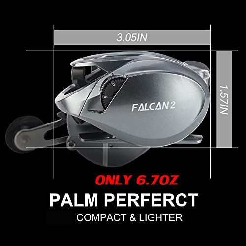 SeaKnight FALCAN2 Baitcasting Fishing Reel, 17.6LB Max Drag & Magnet Braking System Baitcasters, 7.2:1/8.1:1 Gear Ratio Low Profile Caster Reel