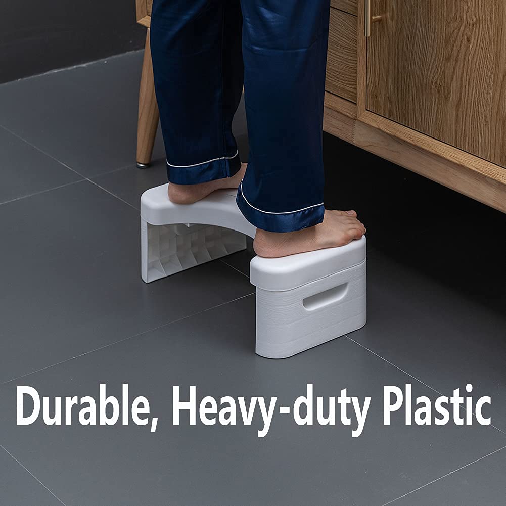Folding Toilet Stool, Potty Step Stool with Fragrance Position, Bathroom, Foldable Poop Stool Poop Stool | Bathroom Accessories for All Ages | Sitting Posture Foot Stool, Black