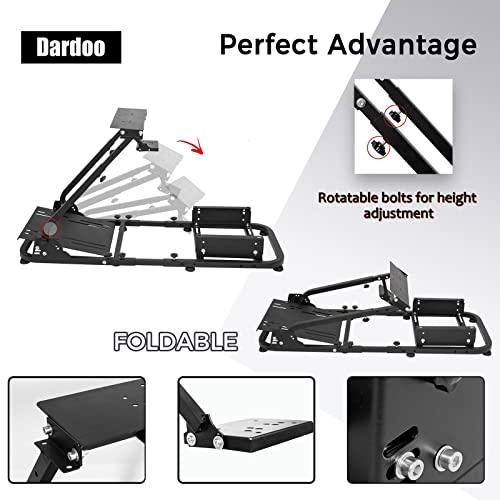 Dardoo Gaming Simulator Cockpit Square Tube Racing Steering Wheel Stand Compatible with Logitech G25 G27 G29 G920 G923, Thrustmaster PC PS4 Xbox without Steering Wheel, Pedal, Handbrake and Seat