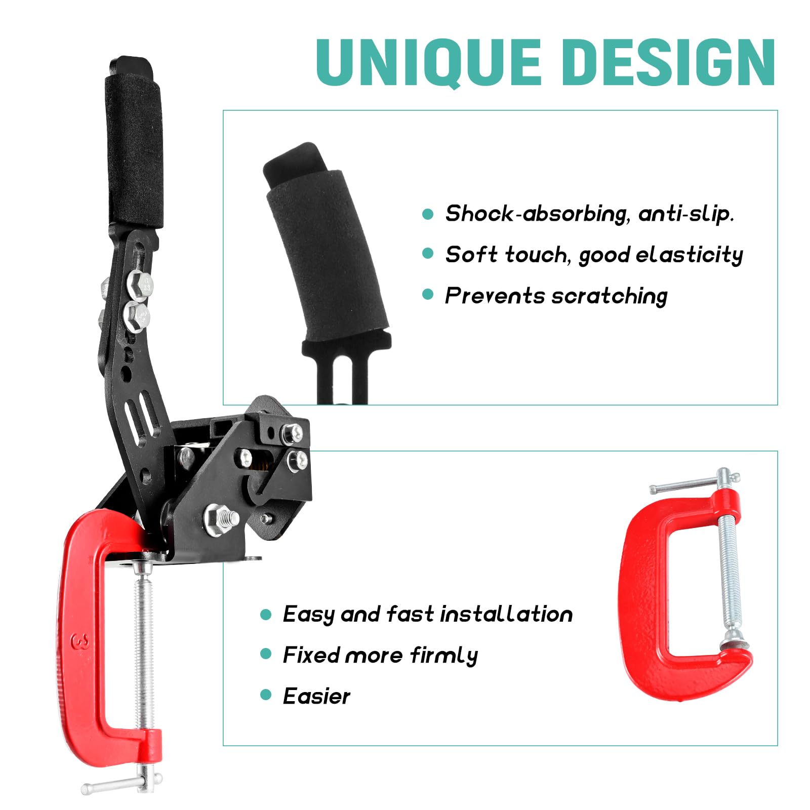 Dardoo USB Handbrake 14 Bit PC Handbrake with Clamp,Professional Gaming Peripherals PC Windows Systems Supported for Racing Games G25 G27 G29 and G920,Not applicable to PS,X-BOX