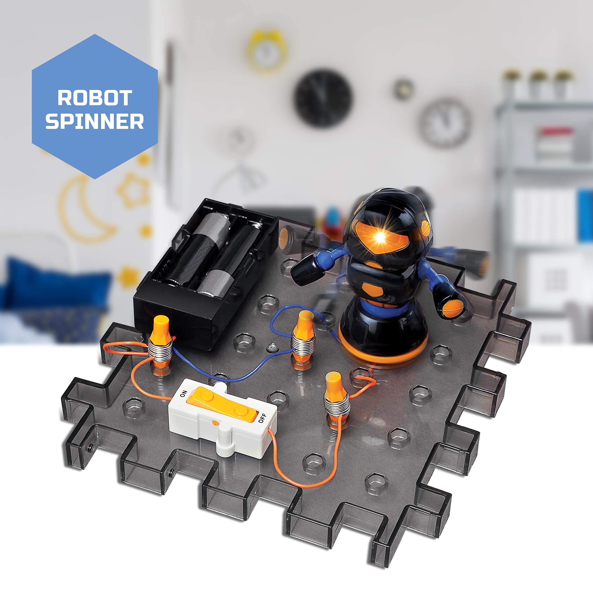Discovery #MINDBLOWN Action Circuitry Electronic Experiment Mini STEM Set, Build-it-Yourself Engineering Toy Kit, Explore The Science of Motion, Robot Spinner Experiment, Great Gift for Kids Ages 8+