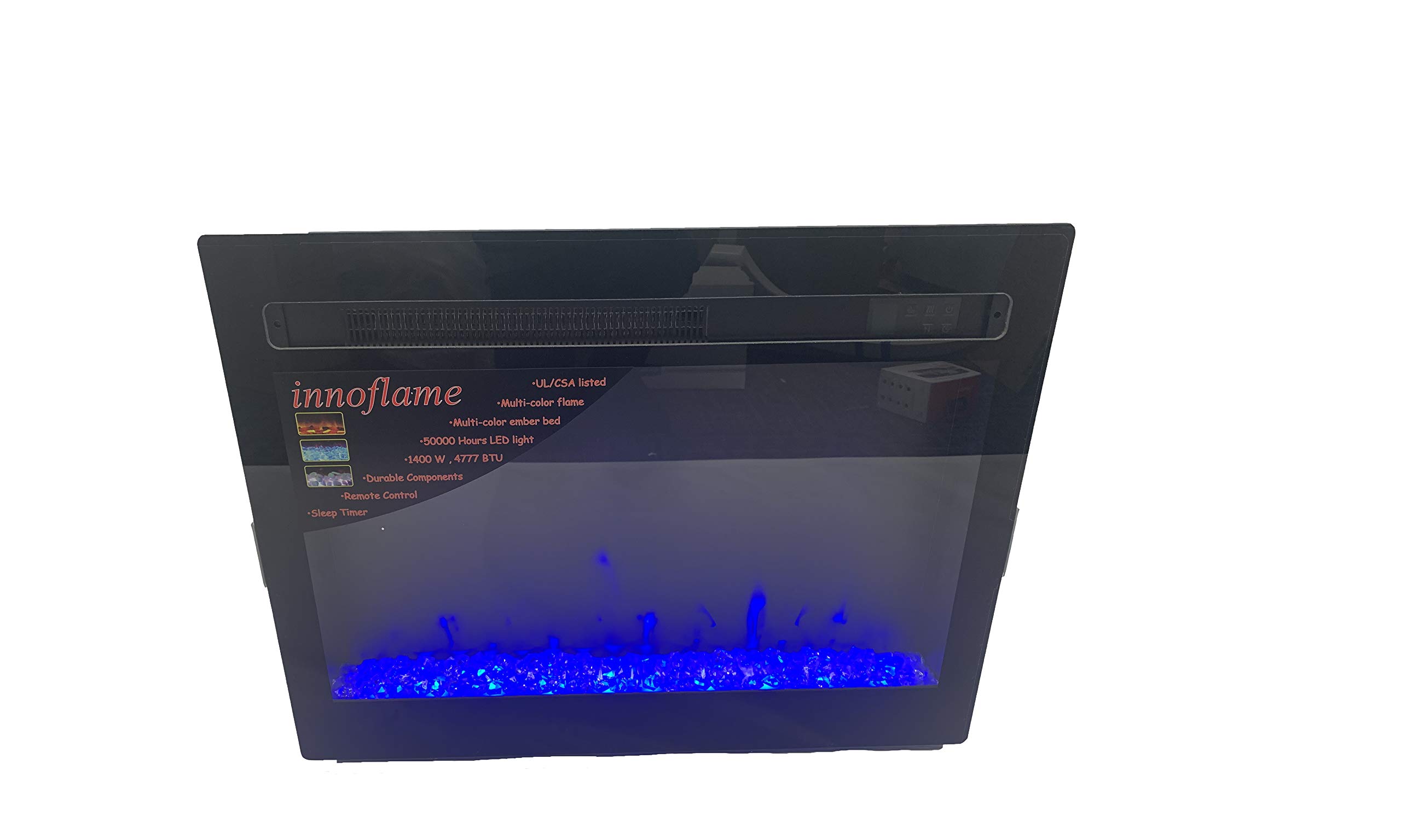 Fireplace - 26" - Flat Front - Elfire - RV26D80M-C1 - w/Crystal Ember Bed & Remote, Suggested Replacement for EF-30B
