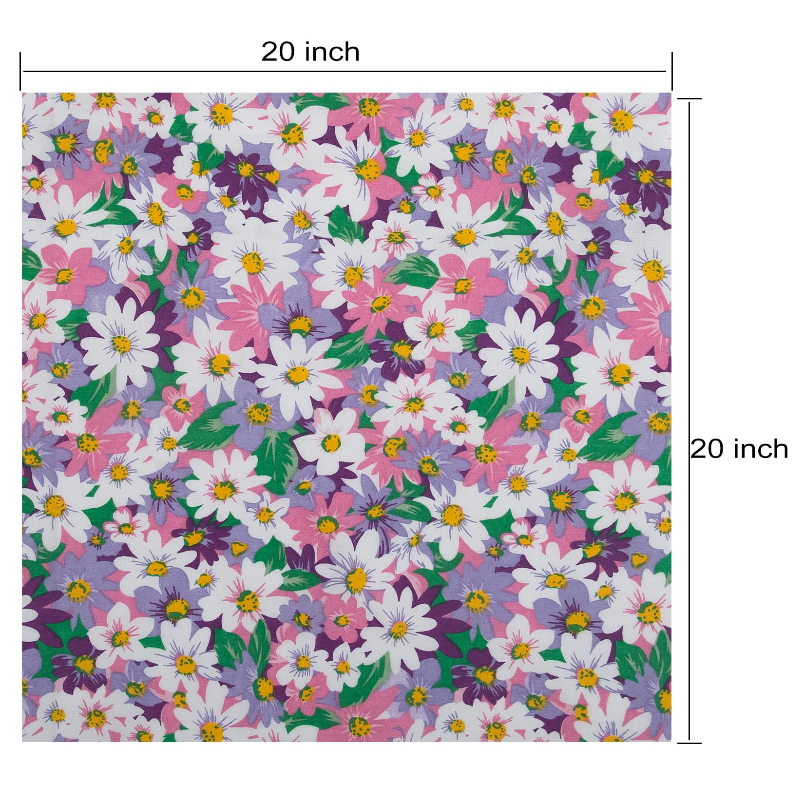 Cotton Quilting Fabric 10 Pcs 20" x 20" Fat Quarters Fabric Bundles Floral Fabric Squares for Quilting, DIY Sewing Project, Patchwork, Misscrafts, Crafting(50cm x 50cm)
