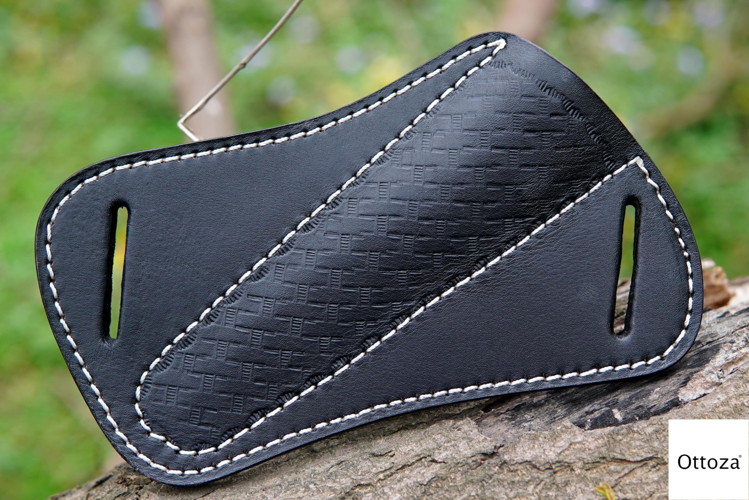Ottoza Leather Knife Sheaths for Fixed Blade Knives, RIGHT HAND CROSS DRAW Knife Sheath, Leather Knife Sheath for Belt, Leather Knife Holster Belt Knife Holder, Pancake Knife Sheath for Belt No:336