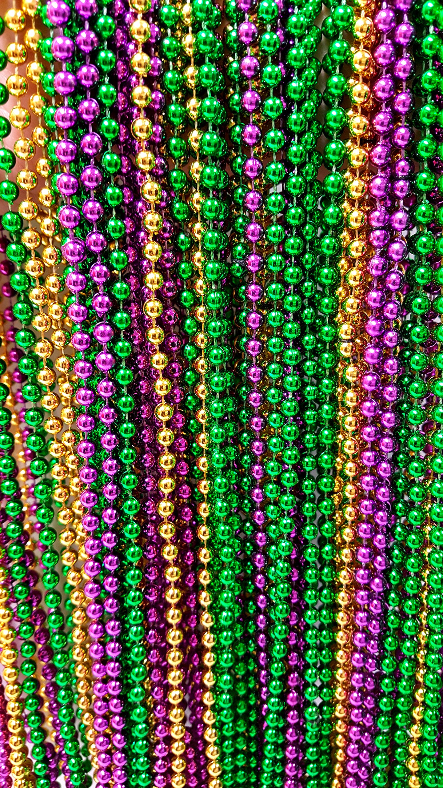Dondor Metallic Beaded Necklaces, Mardi Gras Necklaces, Festive Necklace Multi Packs (72 Piece Pack)