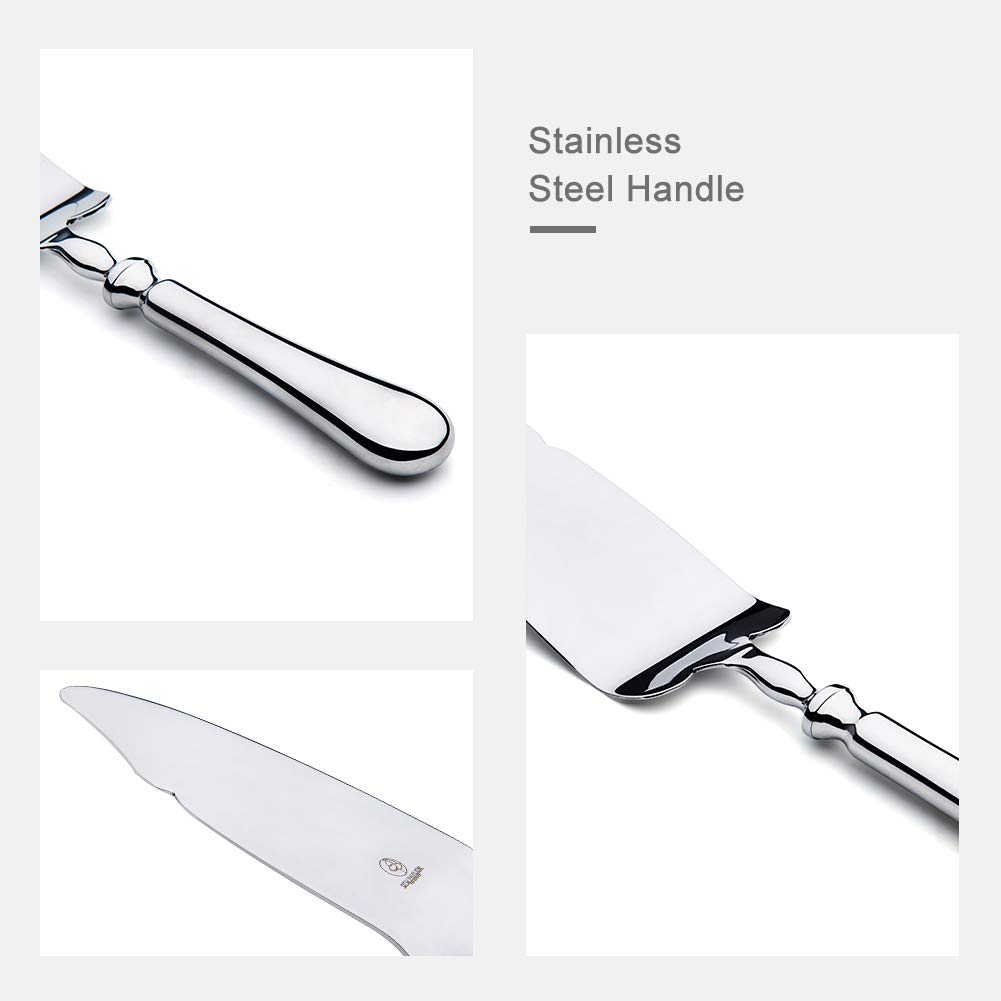 OTW PAVILION 2 Piece Wedding Cake Knife and Server Set,18/10 Stainless Steel Cake cutting Set Pie Server Cake Cutter Knife for Birthday,Anniversary,Holiday,Baby Shower,Party