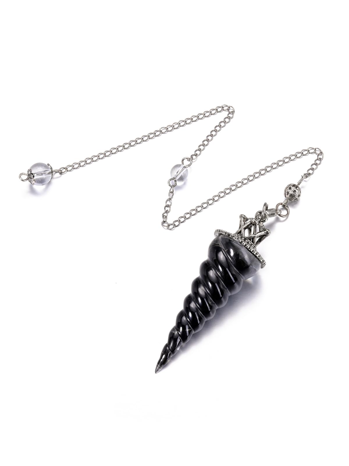 CrystalTears Amethyst Crystal Pendulum for Divination Healing Crystal Spiritual Point Gemstone Resin Dowsing Pendulum Crystal for Witchcraft Reiki Healing Meditation
