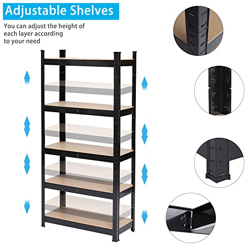 Karl home Garage Shelving Heavy Duty, 5-Tier Large Size Adjustable Metal Shelving Unit Rack Organization for Garage Pantry Basement, 2000lbs,43.3" L x 17.7" W x 70.9" H, Gray