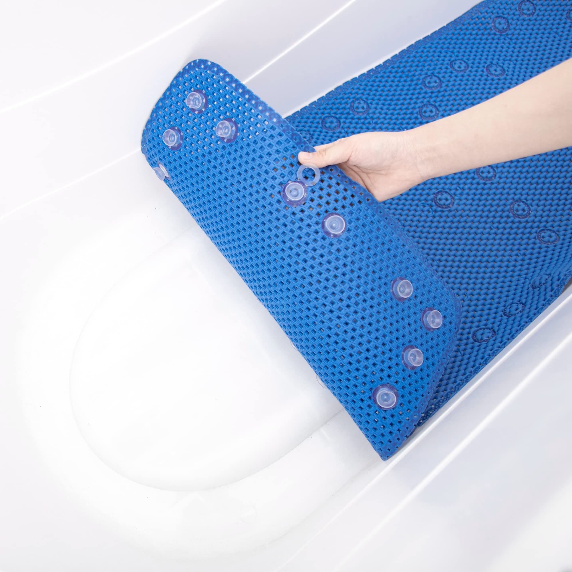 DwellAid Bathtub Mat Non Slip Ivory 36β X 17β Shower Mat Soft Foam Bath Mats for Bathroom Tub, Bathtub Mat with Drain Holes, Suction Cups, Shower Mat Non Slip
