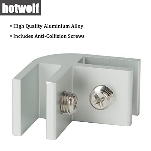 hotwolf 8Pcs DIY Wind Flame Guard Corner Glass Connector Kit, for Thickness 5/16 Inch Glass,Silver Fire Pit Wind Guard Corner Hardware,for Rectangle Square Glass Wind Guard