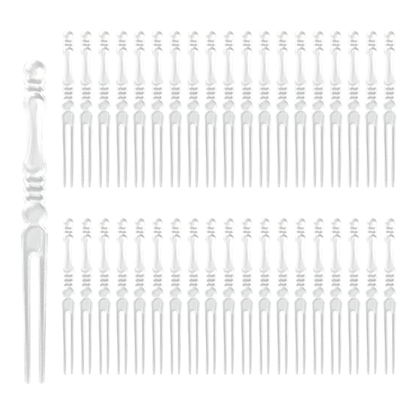 Ouliget Disposable Clear Plastic Fruit Forks,Mini Cake Forks,Tasting Appetizer Forks, Dessert Forks Party Supplies,4 Inches,80 Pieces.