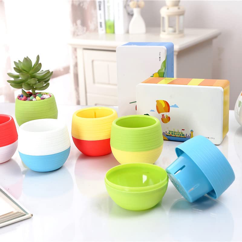 Elsjoy 30 Pack Mini Succulent Pot, 3 Inch Plastic Seed Starter Pots Small Cute Succulent Planter with Drainage for Indoor & Outdoor Plants, Home Decor, Free Assembly