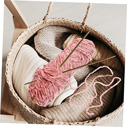 TEHAUX 4pcs Colorful Gold Velvet Yarn Crochet Yarn Thick Knitting Supplies Wool Scarf Chunky Knit Chenille Yarn Chunky Knit Yarn Cotton Yarn Knitting Thread DIY Chenille Wool Soft Pink
