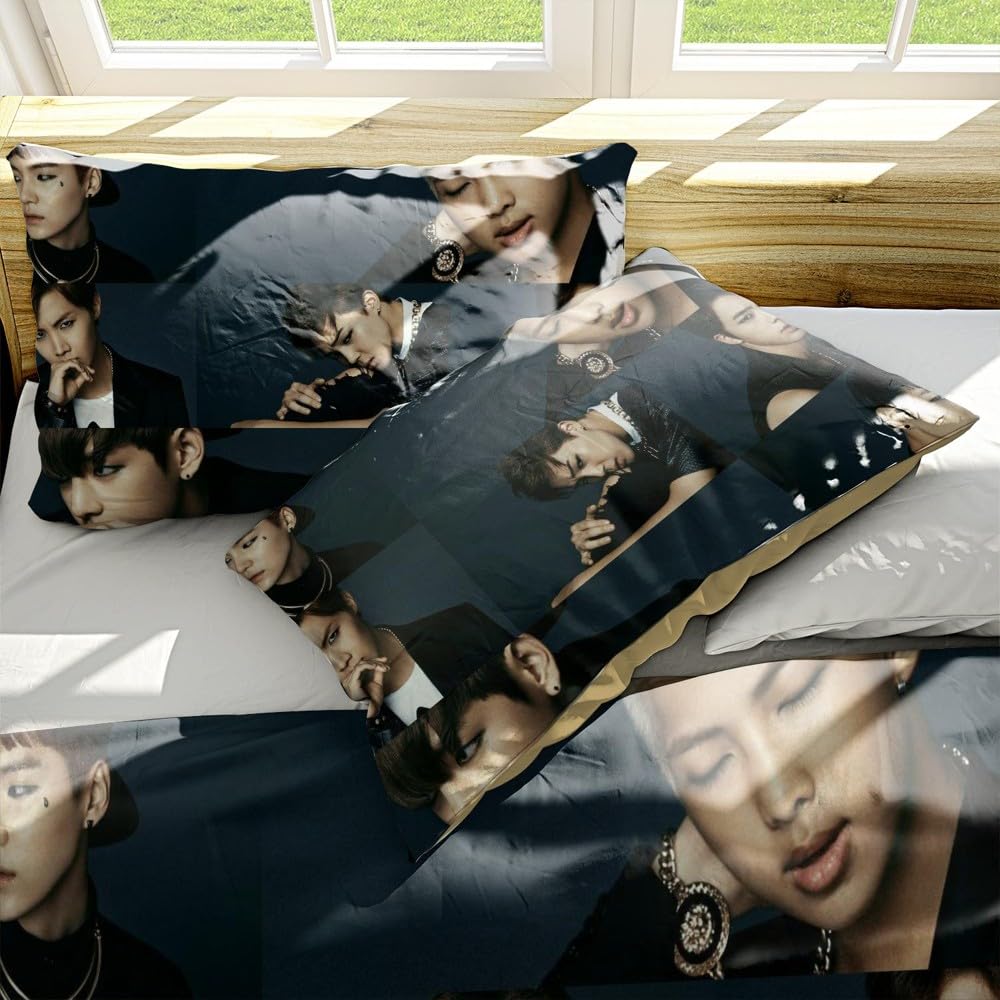 MattUi K-Pop Idol 3D Printed Bedding Set, Kids Youth Duvet Cover Set, Microfiber for Girls and Boys, Comes with 2 Pillowcases (1,Twin 68x86in + 20x30in)