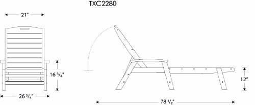 Trex Outdoor Furniture Yacht Club Stackable Chaise Lounger with Arms,Tree House