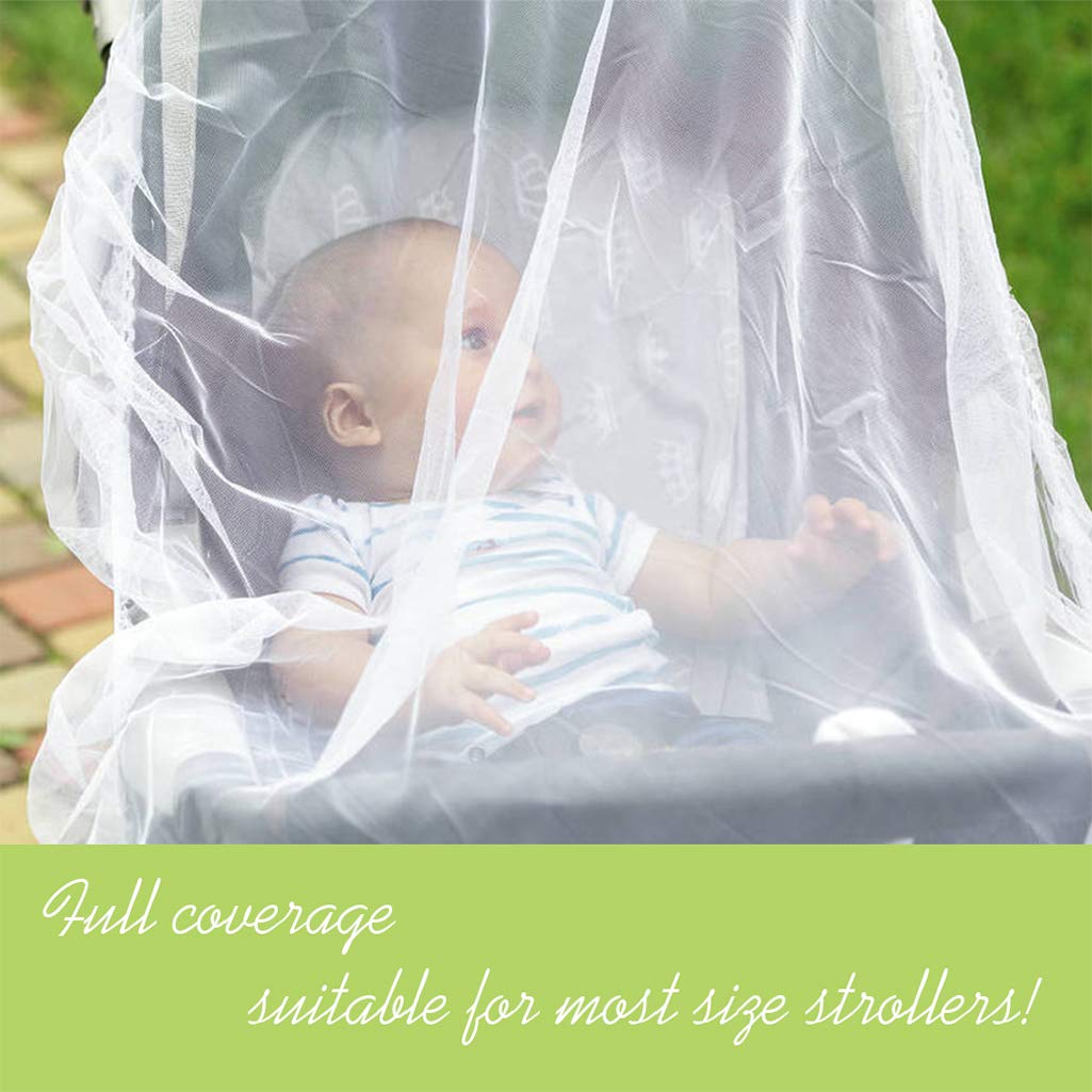 Digead Mosquito Net for Stroller, Baby Carriage, Crib and Travel Cot Full-Coverage Mosquito Net - Diameter50cm(20 inches)