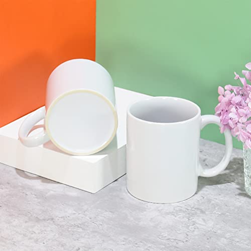 KassWoo Sublimation Mugs Set of 12, 12oz Professional Grade Sublimation Coffee Mugs,Ceramic Coffee Cups, Classic Drinking Cups with Handles, Mugs for Cappuccino, Latte, Cocoa, Milk, Mug DIY Gifts