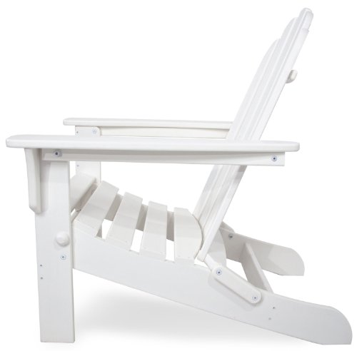 Trex Outdoor Furniture by Polywood TXA53CW Cape Cod Folding Adirondack Chair, Classic White