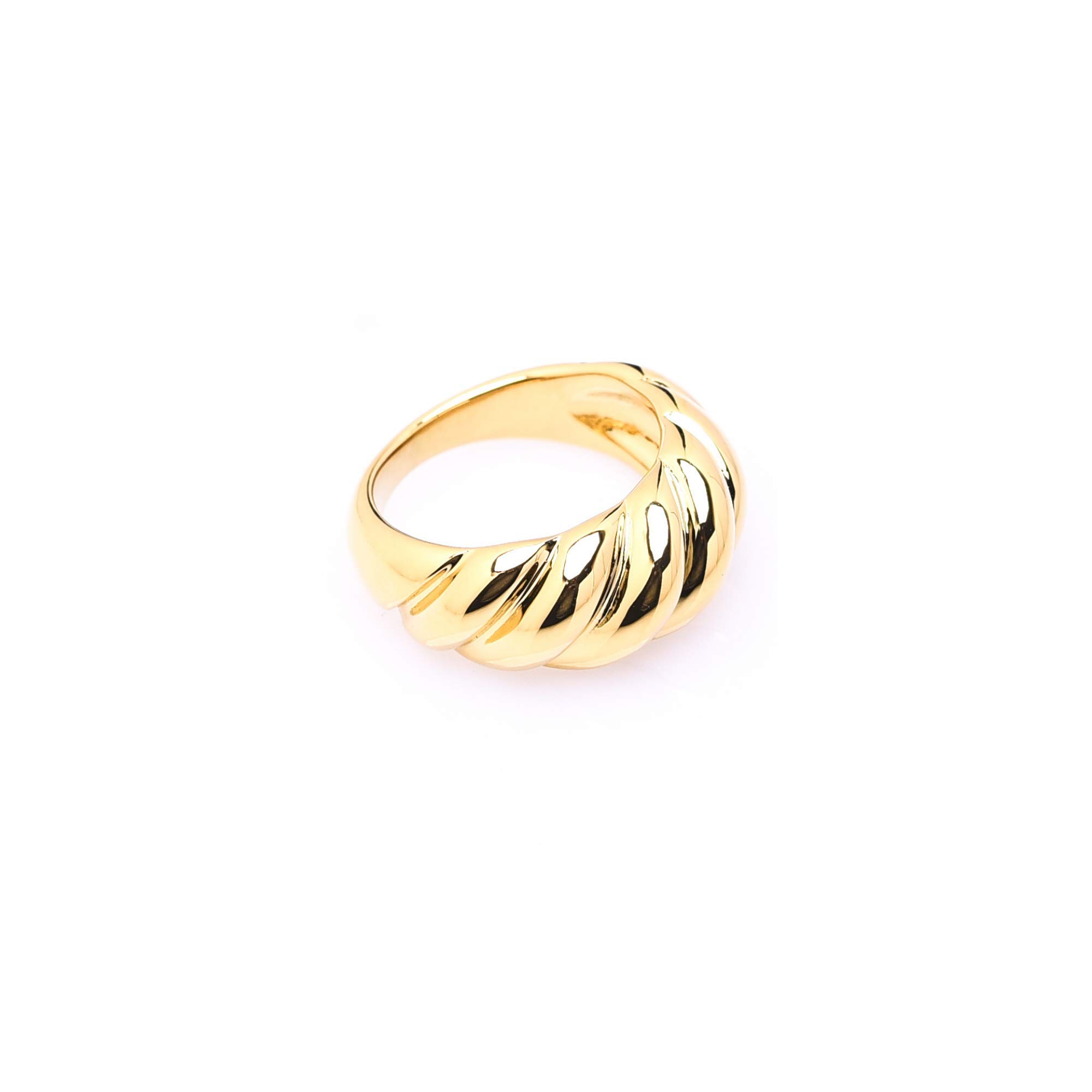 Croissant Dome Ring 18K Plated on Brass Chunky Dome Ring | Birthday Friendship Valentine's Day (5)