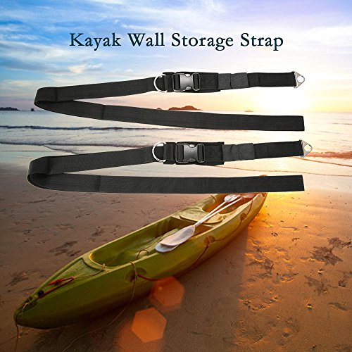 Docooler Kayak Wall Storage Strap Rack Boat Hanger Boat Keeper Garage Hanger Canoes Wall Rack Holders for Skiing Board, Ladder, Canoes