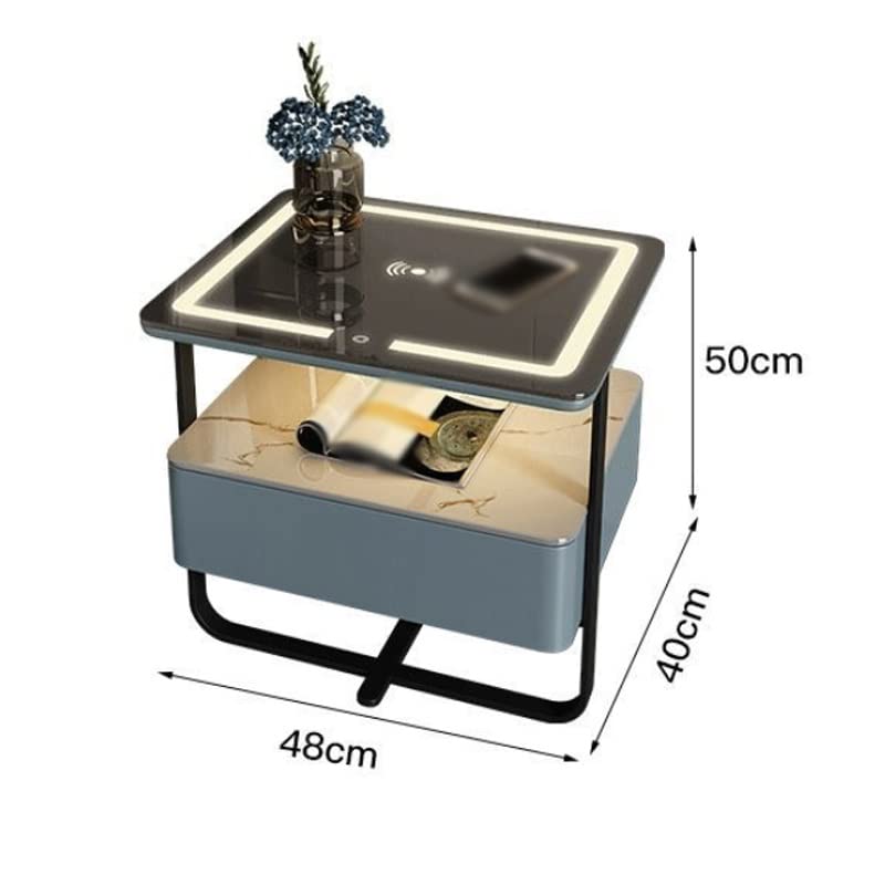LLLY Lampe Chevet Multifonctionnelle Casier Recharge Lumière Chambre Coucher Tables Chevet Intelligentes
