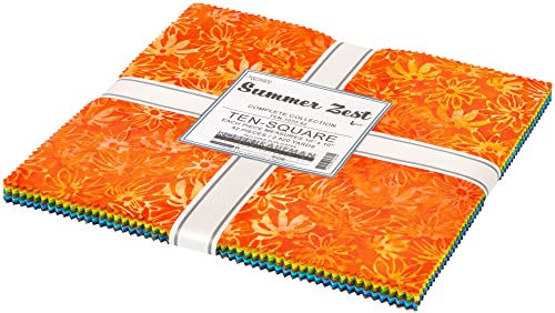 Lunn Studios Artisan Batiks Summer Zest Ten Square 42 10-inch Squares Robert Kaufman TEN-1070-42