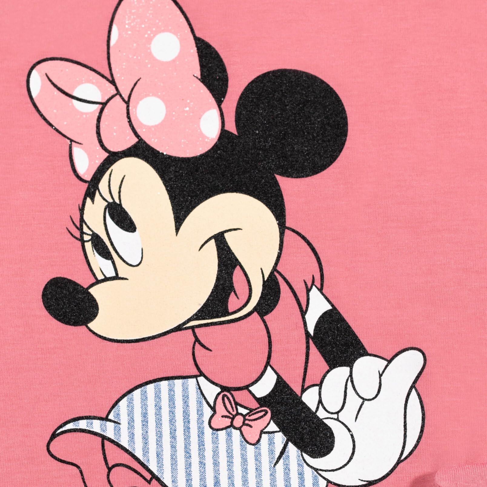 Disney Minnie Mouse Little Girls Graphic T-Shirt & Shorts Pink/White/Blue 6