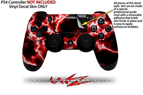 WraptorSkinz Skin Compatible with Sony PS4 Dualshock Controller PlayStation 4 Original Slim and Pro Electrify Red (Controller NOT Included)