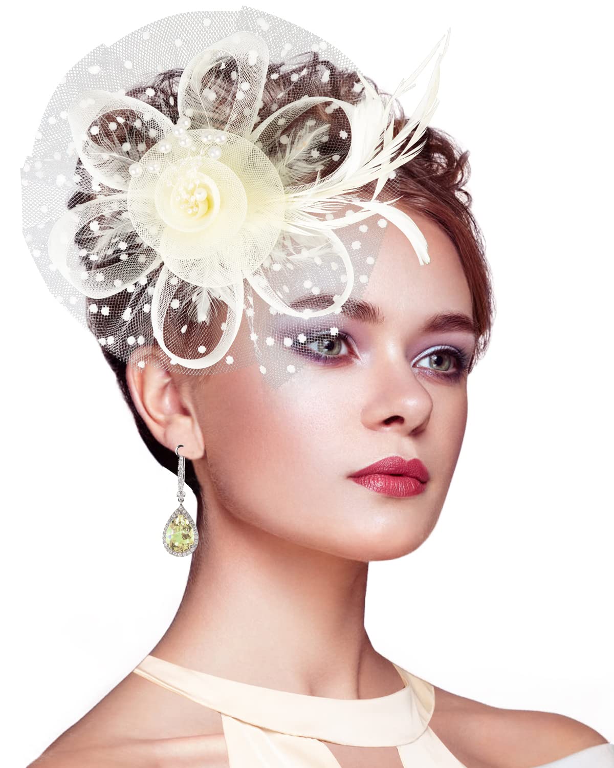 Fascinators for Women Kentucky Derby Hats,Tea Party Hat Headband Hair Clip for Wedding Cocktail