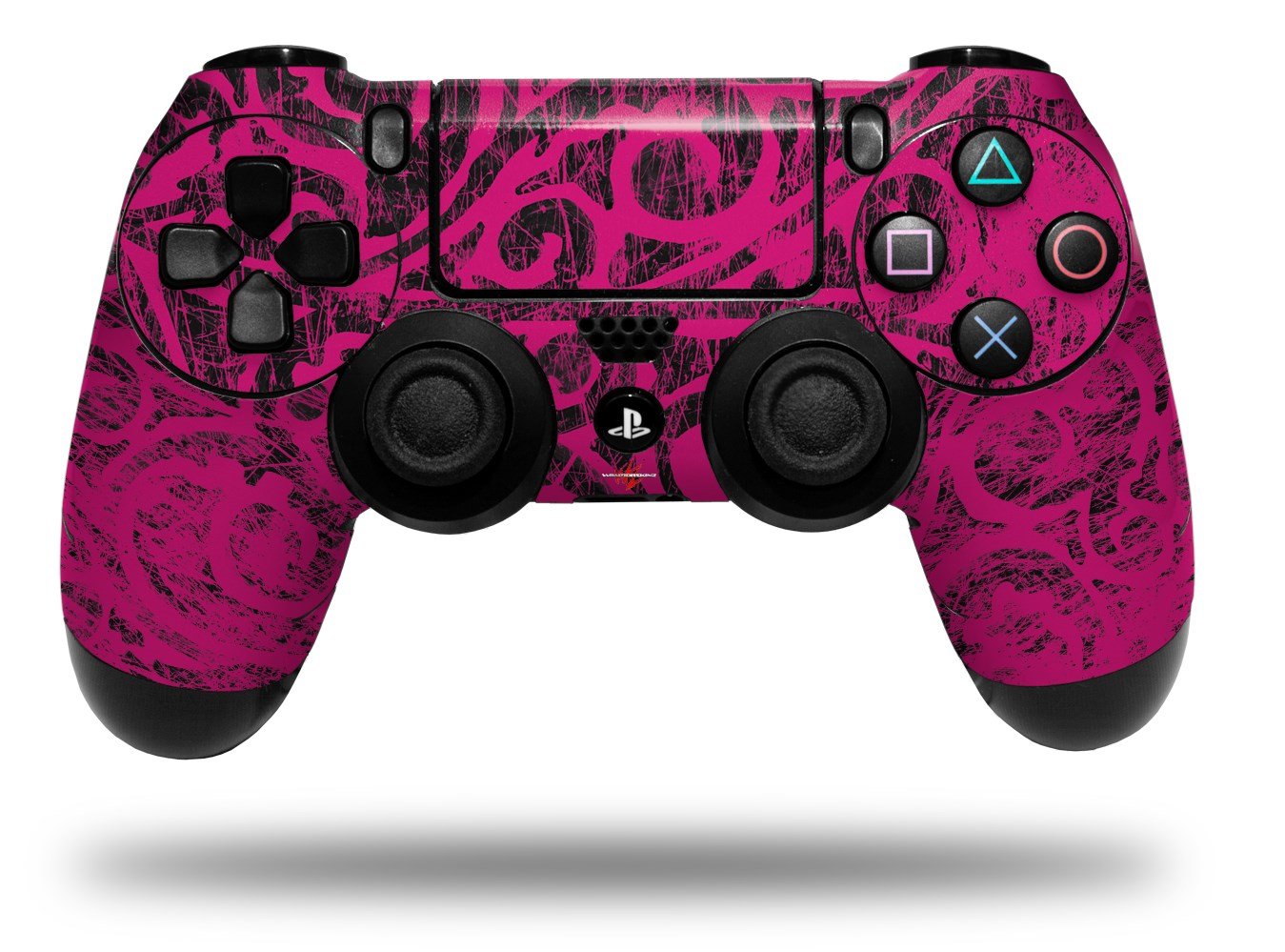 WraptorSkinz Vinyl Decal Skin Compatible with Sony PS4 Controller PlayStation 4 Original Slim and Pro Folder Doodles Fuchsia (Controller NOT Included)