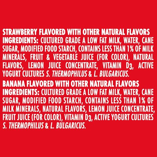 Danimals Smoothie Strawberry Explosion and Banana Split Dairy Drink Multi-Pack, Easy Snacks for Kids, 12 Ct, 3.1 OZ Smoothie Bottles