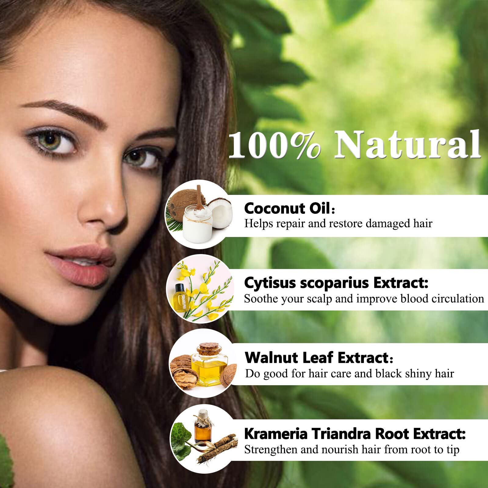 Hair Dye Shampoo,Natural 100% Gray Coverage Hair Dye,10 Minutes Herbal Hair Coloring Shampoo for Men&Women (Light Brown)