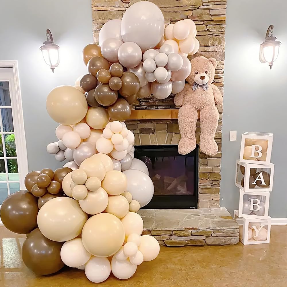 COVANNI 122pcs Nude Balloons Different Sizes 36 18 12 10 5 Inch Nude Balloon Garland Arch Kit Extra Large Balloons for Baby Shower Graduation Birthday Wedding Party Decoration (Nude)