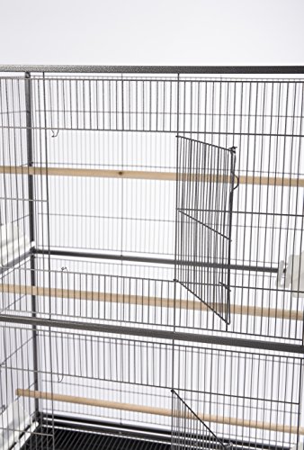 Prevue Pet Products Wrought Iron Flight Cage with Stand, Large Birdcage for Pets, Metal Cage Standing Birdcage, Black Hammertone Finish