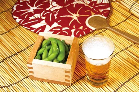EDOYA Hinoki Wood Sake Cups (Set of 2) Japanese Box Masu with Japanese Lucky Brand (Good Luck)