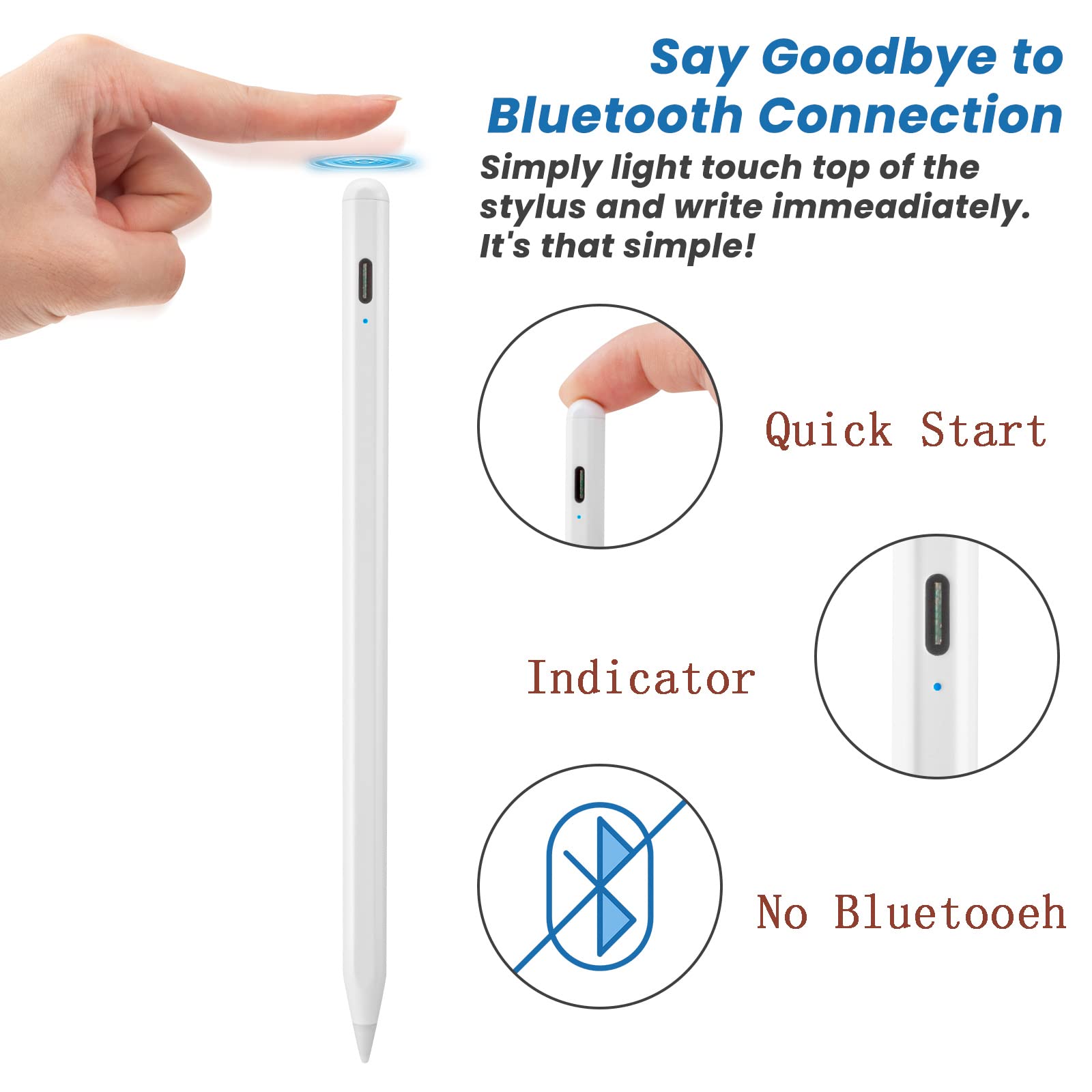 Stylus Pen for iPhone 13 Pro Max Pencil,2022 New Stylist Drawing Pen Compatible with Apple iPhone 13 Pro Max Precise 1.5mm POM Fine Point Tip,White