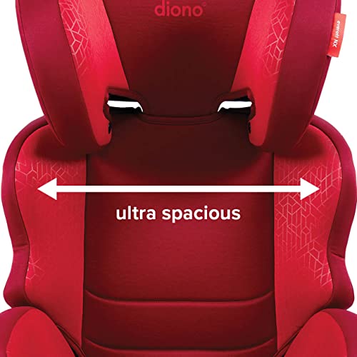 Diono Everett NXT High Back Booster Car Seat with Rigid Latch, Lightweight Slim Fit Design, 8 Years 1 Booster Seat, Red