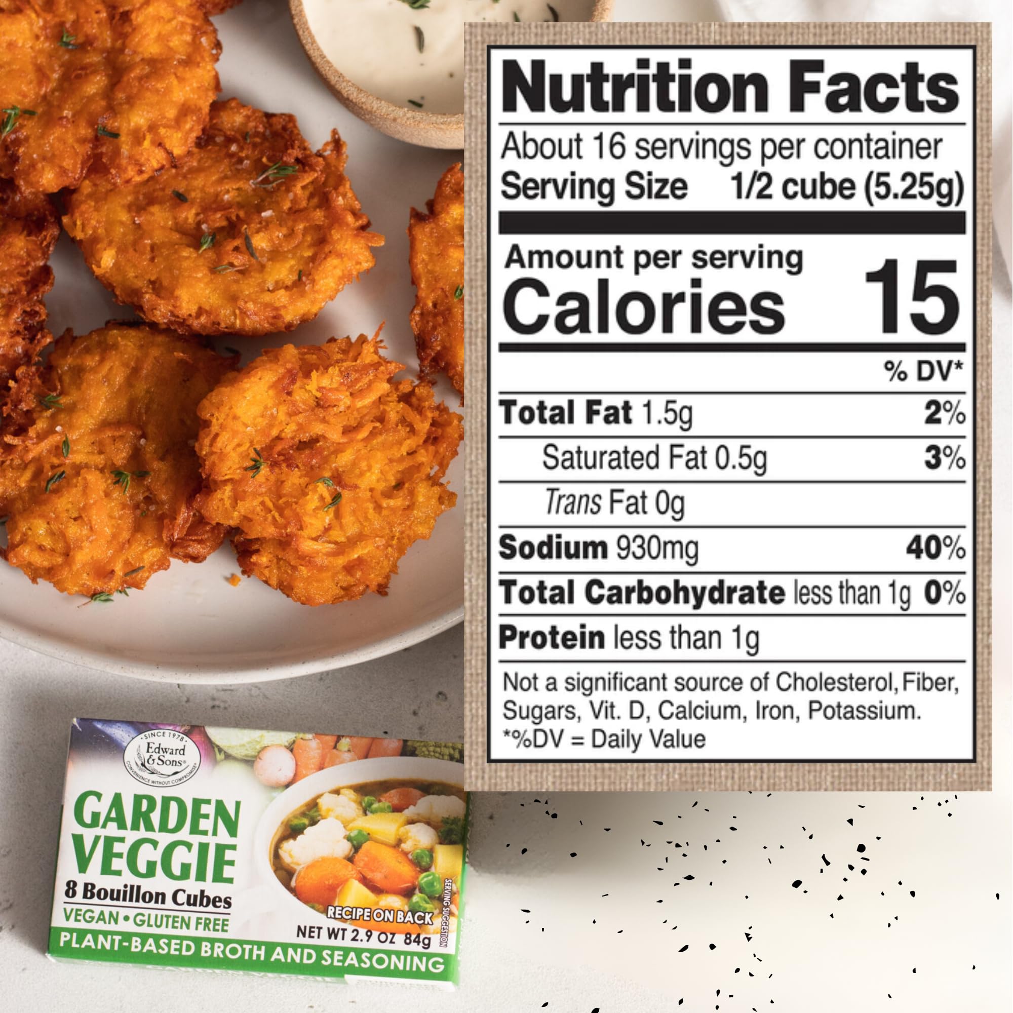 Edward & Son's Vegan Chicken Beef Vegetable Bouillon Cubes β Vegan Broth Cubes, Gluten Free, No Trans Fat, Use in Soups, Stews and Pilafs (8 Cubes of Each)