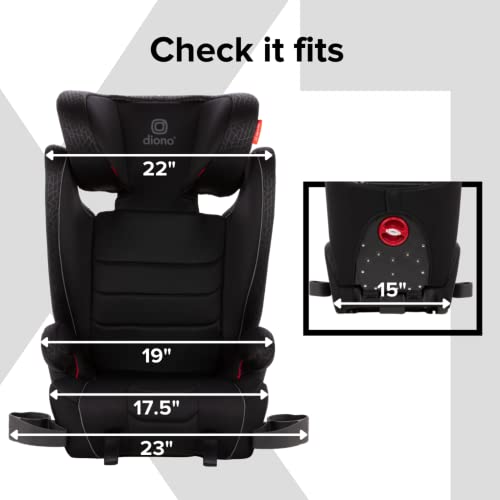 Diono Monterey XT Latch 2 in 1 High Back Booster Car Seat with Expandable Height & Width, Side Impact Protection, 8 Years 1 Booster, Black