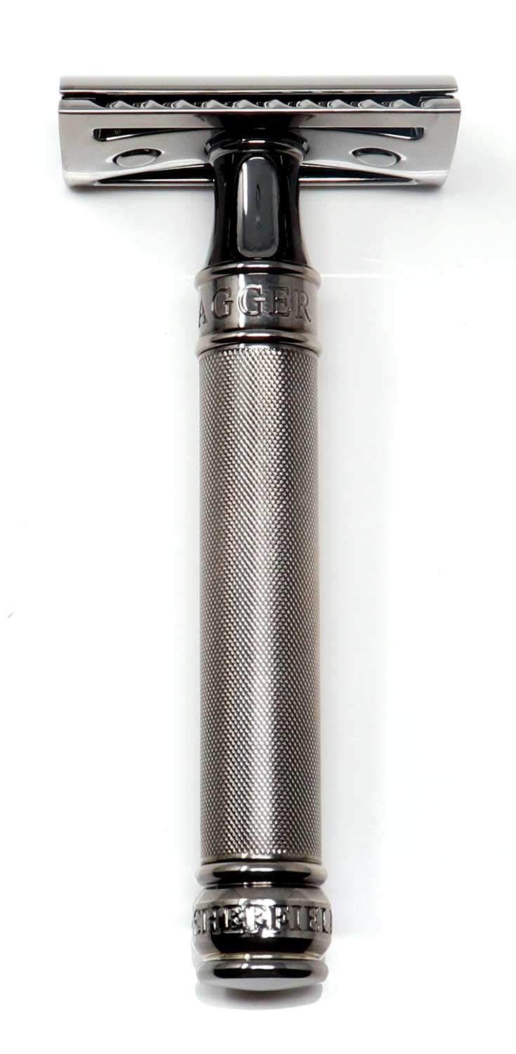 Double Edge safety razor, barley effect handle with complimentary Feather blade