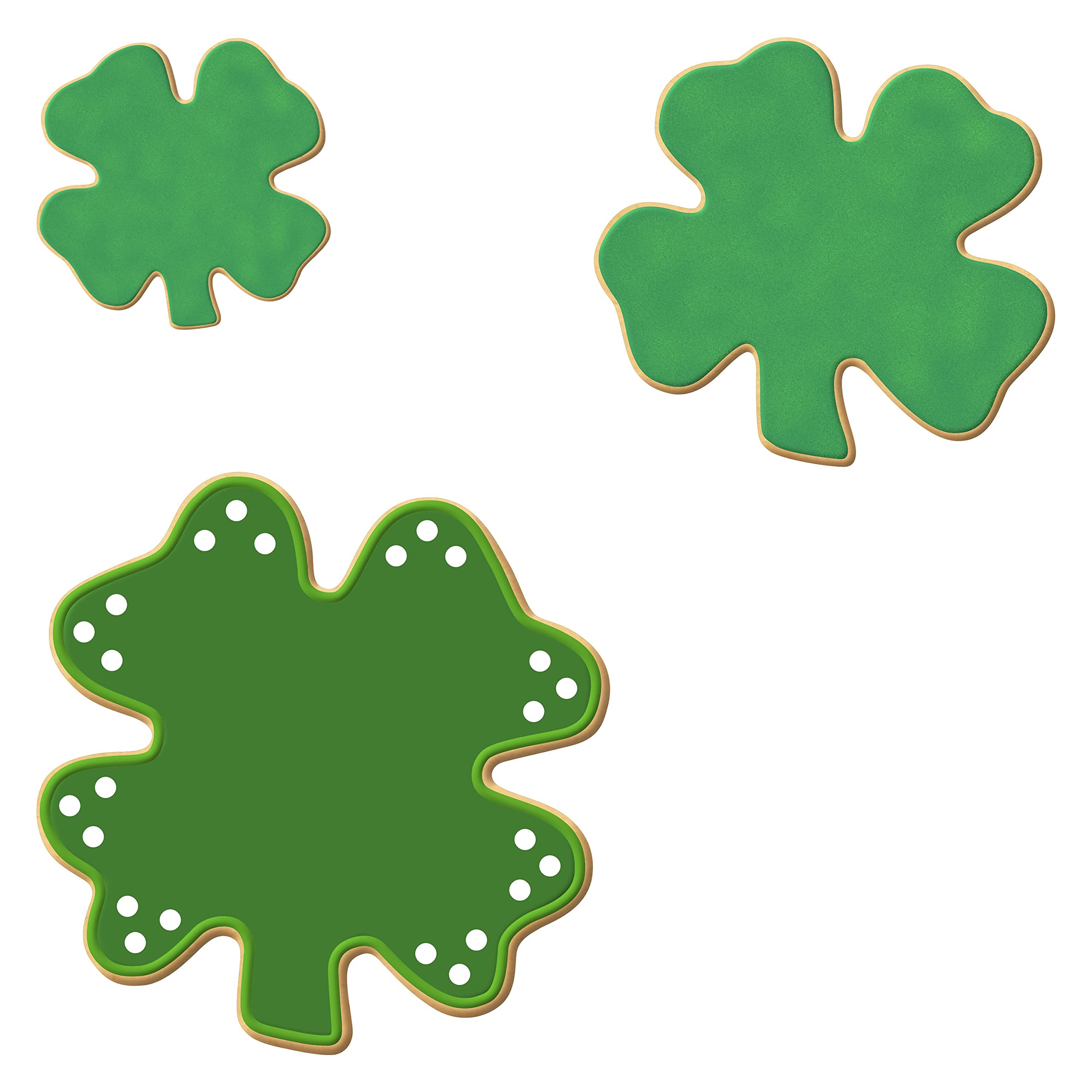 Foose Cookie Cutters Four Leaf Clover Cookie Cutter 3 Pc Set with Recipe Card, Made in USA