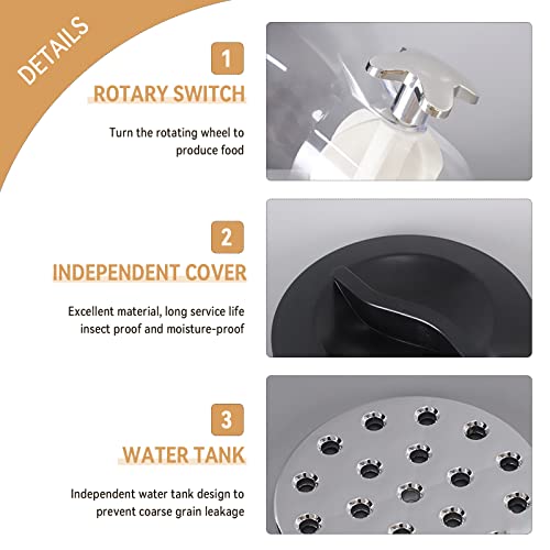 Qulable Dry Food Dispenser, Grain Storage Bin, 3.5L Oat Dispenser Countertop, Candy Dispenser, Dispense with controlled amount for Rice Beans Cereal Nuts Snack breakfast(black)