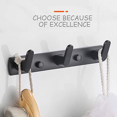 LUYU Wall Mounted Hook Rack Entryway Kitchen Bathroom Storage Organizer Hanger for Coat Bag Hat(3 Hook Gray)