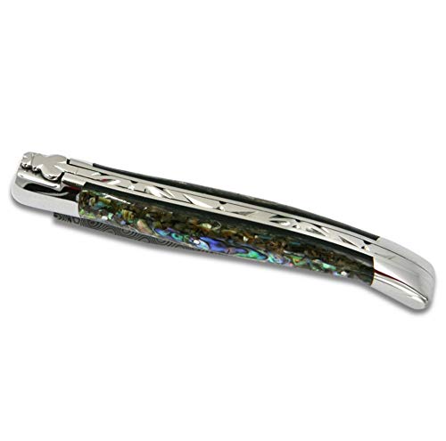 Laguiole knife abalone handle with Damascus blade - Direct from France
