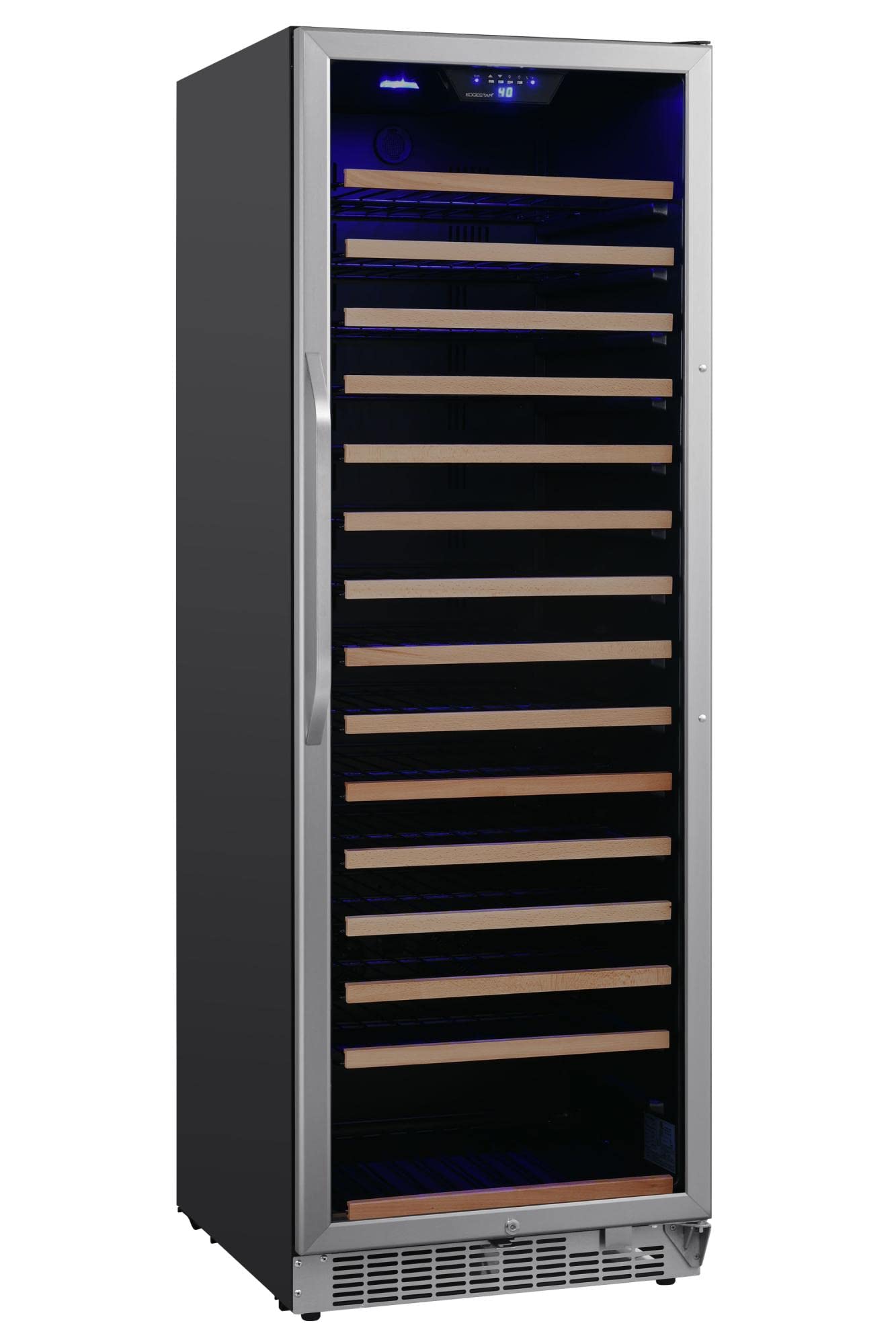 EdgeStar CWR1662SZ 24 Inch Wide 151 Bottle Capacity Free Standing Single Zone Wine Cooler with Even Cooling Technology