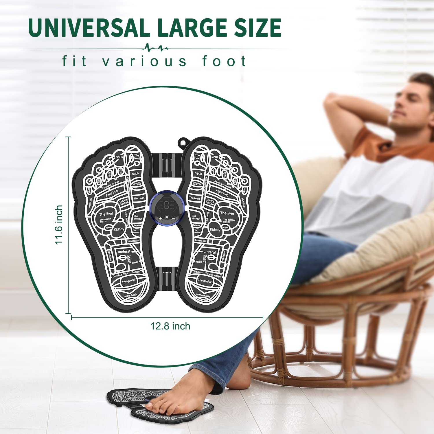 EMS Foot Massager Mat - Electric Feet Massager Pad Legs Circulation Sore Relief Acupressure Acupuncture Device Anti Fatigue Feet Relaxation Machine for Women Men