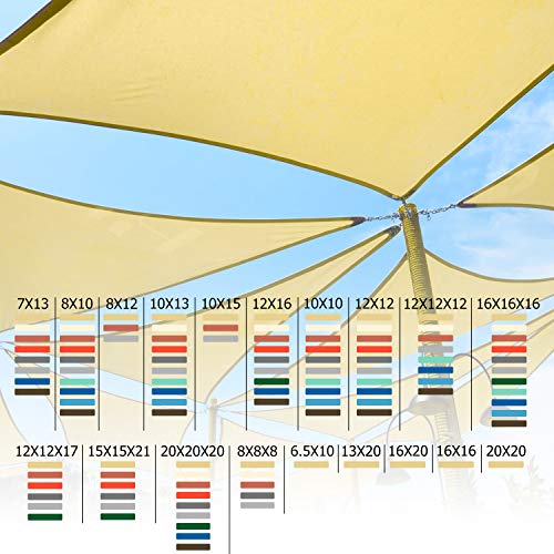 Shade&Beyond Shade Sail Sun Canopy 8'x 10' Rectangle UV Block Sun Sail Shade for Patio Deck Yard and Outdoor Activities Cream, (We Make Customized Size)
